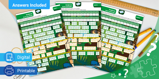 The Rainforest Secret codebreaker - AL - Twinkl