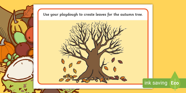 Autumn Tree Playdough Mat (teacher made)