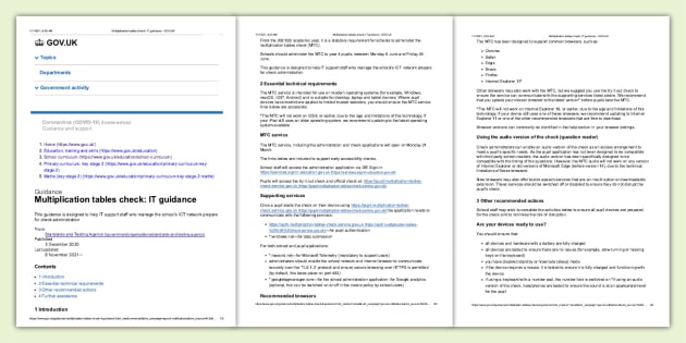 FREE! - Multiplication Tables Check: It Guidance