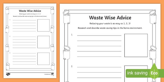Waste Wise Advice Worksheet