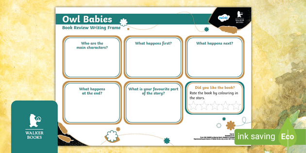 FREE! - Owl Babies Book Review Writing Frame (teacher made)
