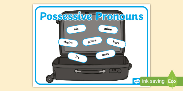 Possessive Pronouns Suitcase Word Mat (teacher made)
