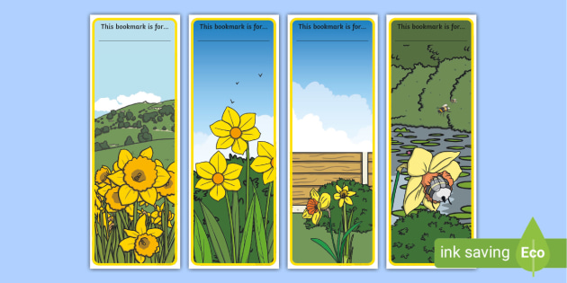 FREE! - Daffodil Bookmarks (teacher made)
