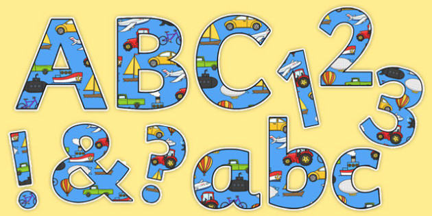 Transport Themed A4 Display Lettering (teacher made)