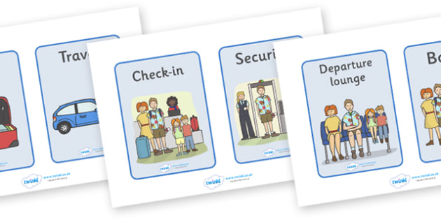 Going on a Plane Journey Cards - ESL Airport Role Play