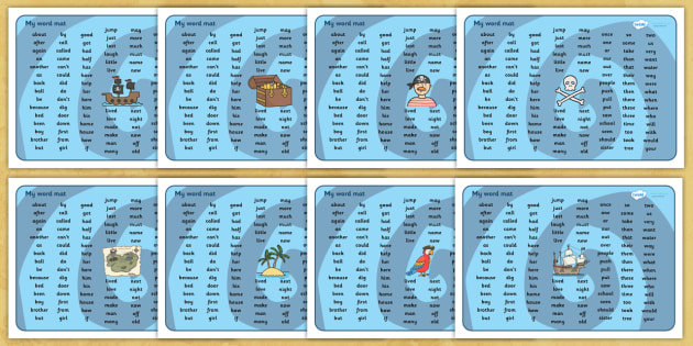 Pirate Theme Word Mat KS1