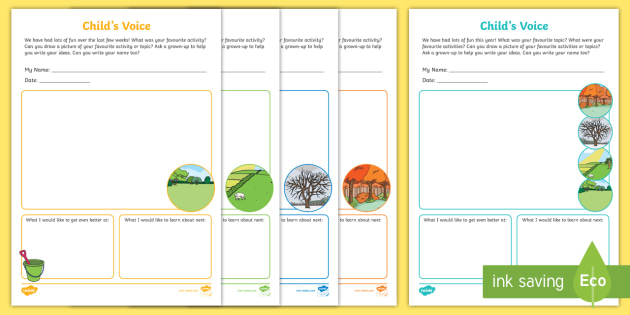 EYFS Child's Voice Comments Forms Resource Pack