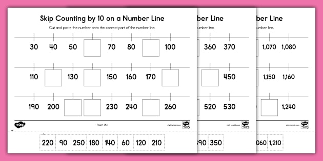 Skip Counting By 10 Worksheets