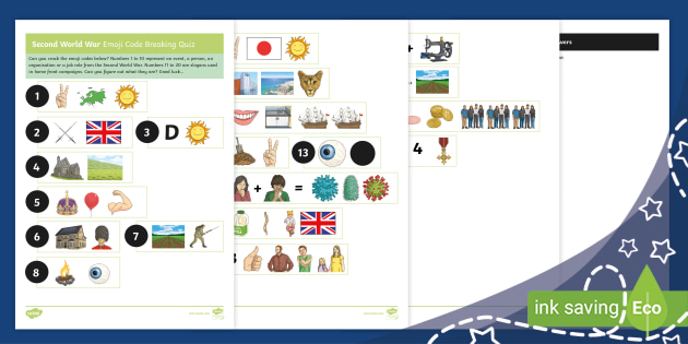 😊 Second World War Emoji Code Breaking Quiz