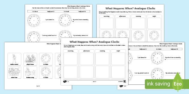 What Happens When? Analogue Clocks Differentiated Activity