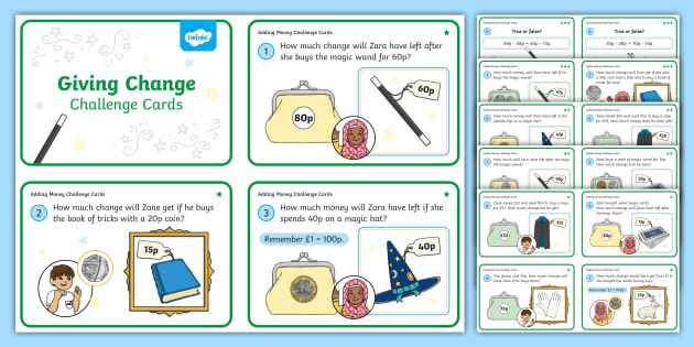 👉 Finding Change Challenge Cards PlanIt Maths
