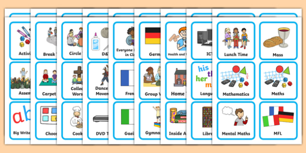 Editable Visual Timetable Cards | Classroom Visual Timetable