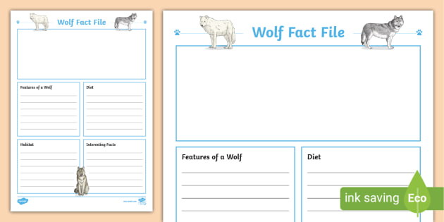 Wolf Fact File Template (teacher made)