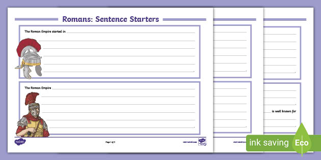 Romans: Sentence Starters (teacher made)