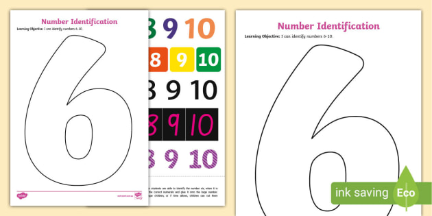 I Can Identify the Number 6 Worksheet (teacher made)