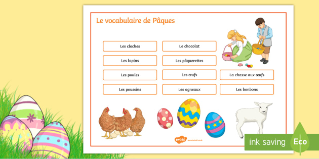 Easter Word Mat French (teacher made)