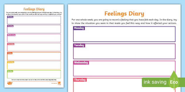 Feelings Diary (Teacher-Made)
