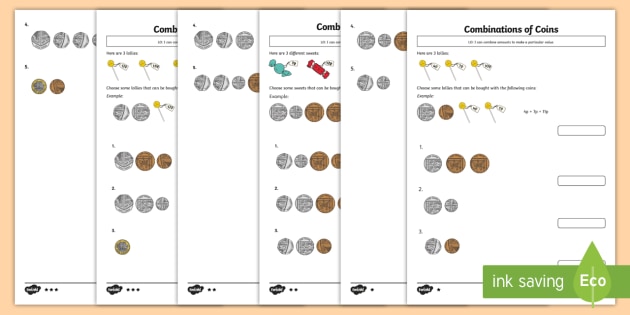 Combine Amounts to Make a Particular Value Worksheet / Worksheet