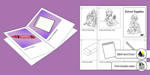School Supplies Early Emergent Reader (teacher made)