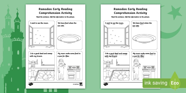 Ramadan EYFS Reading Comprehension Activity (teacher made)