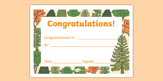 Tree Themed Editable Certificate