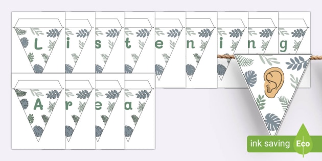 Botanical-Theme Listening Area Continuous Provision Bunting