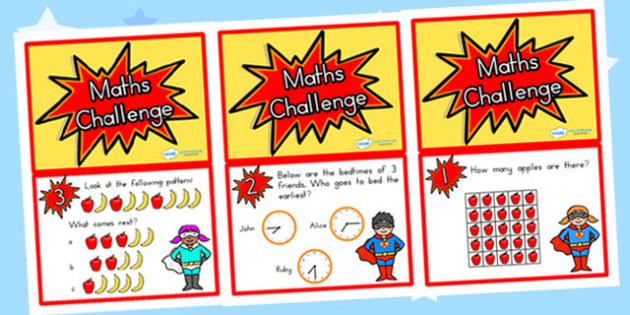 Year Two Maths Challenge Cards (teacher made)