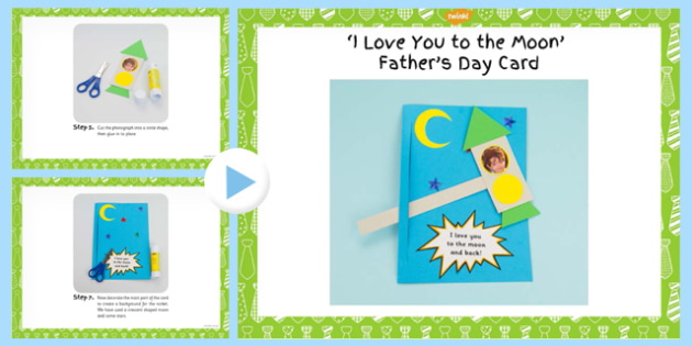 I Love You to the Moon and Back Father's Day Card Craft Instructions