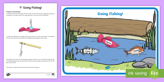 'y' Sound Going Fishing Game - jolly phonics, phonics, phoneme, resource