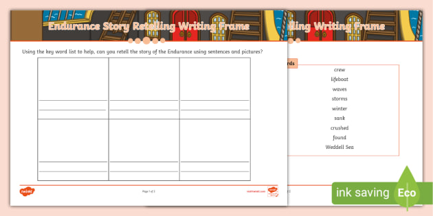 Endurance Story Retelling Writing Frame (Teacher-Made)