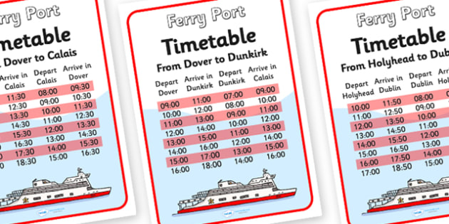 Ferry Port Role Play Timetables-ferry port, role play, timetables, role ...