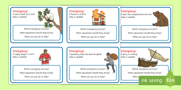 Emergency Services Incident Cards (teacher made)