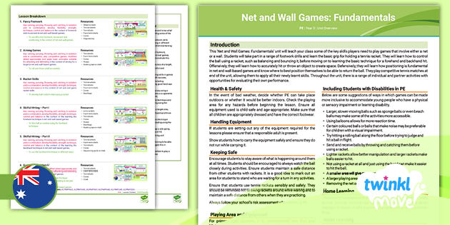 FREE! - Year 3 Net and Wall Games: Fundamentals Unit Overview