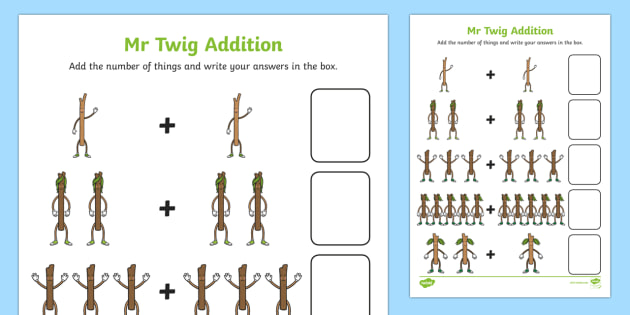 Mr Twig Addition Sheet addition, sheet, worksheet, addition worksheet,