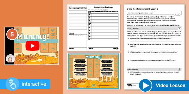 Interactive PDF and Video Reading Comprehension: Ancient Egypt Activity ...