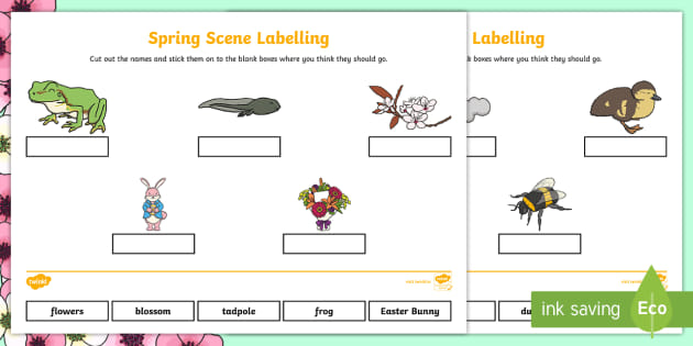 Spring Aistear Labelling Worksheet (teacher made)