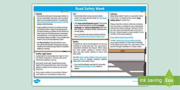 KS1 Road Safety Week Lesson Ideas (teacher made)