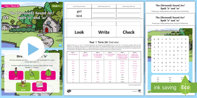 Year 1 Term 2A Week 4 Spelling Pack