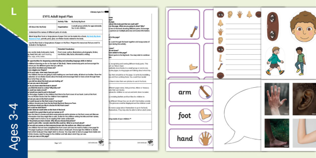 EYFS My Body Big Book Adult Input Plan and Resource Pack