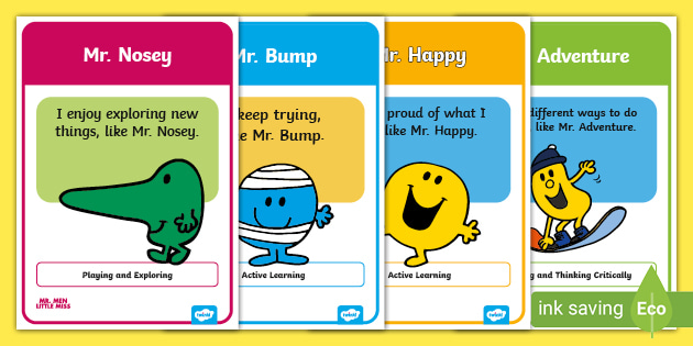 Mr Men Characteristics of Effective Learning Display Posters Mr Men Characteristics of Effective Learning Display Posters