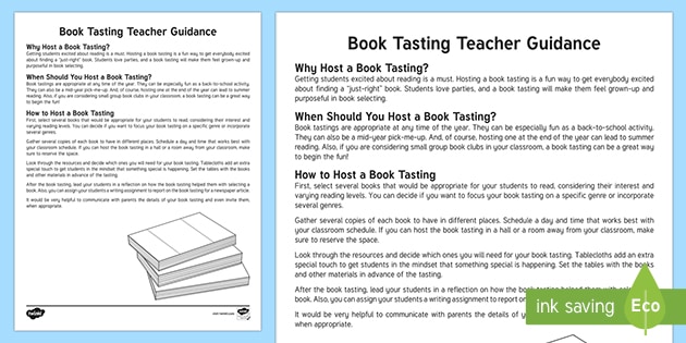 Book Tasting Teacher Guidance