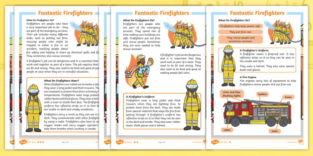 Charlie the Firefighter - KS1 Fantastic Firefighters Differentiated ...