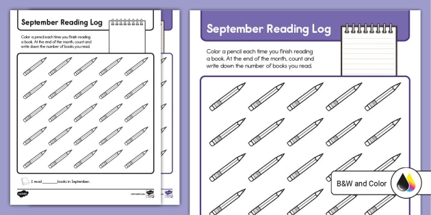 September Reading Log (teacher made)