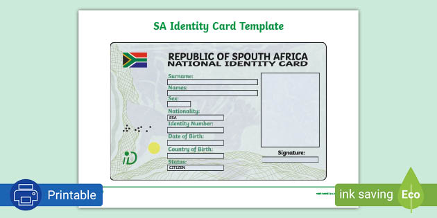 South African Identity Card Template