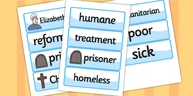 FREE! - Elizabeth Fry Word Cards (teacher made)