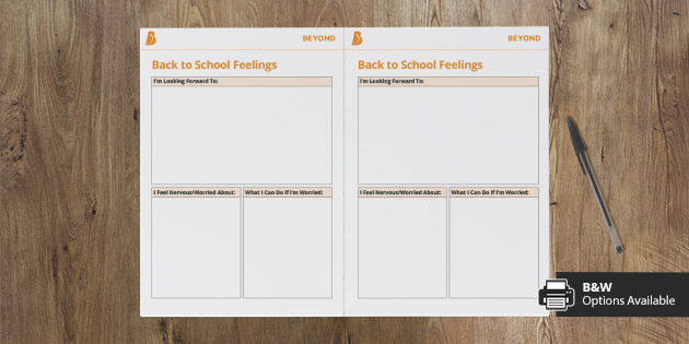 Back to School Feelings and Emotions Sheet | Beyond