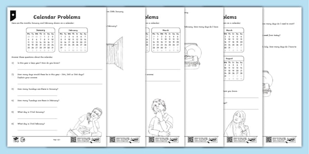 Calendar Worksheets For Grade 1 Calendar Skills Transition Words