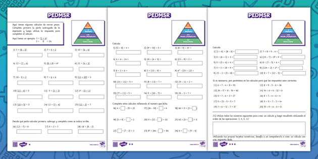 Orden De Operaciones Imprimible CURSOS ARITMETICA Orden Operaciones