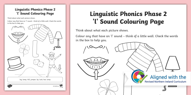 Linguistic Phonics Phase 2 'l' Sound Colouring Page