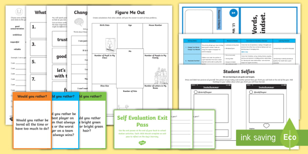 Second Level Back to School Activity Stations (teacher made)